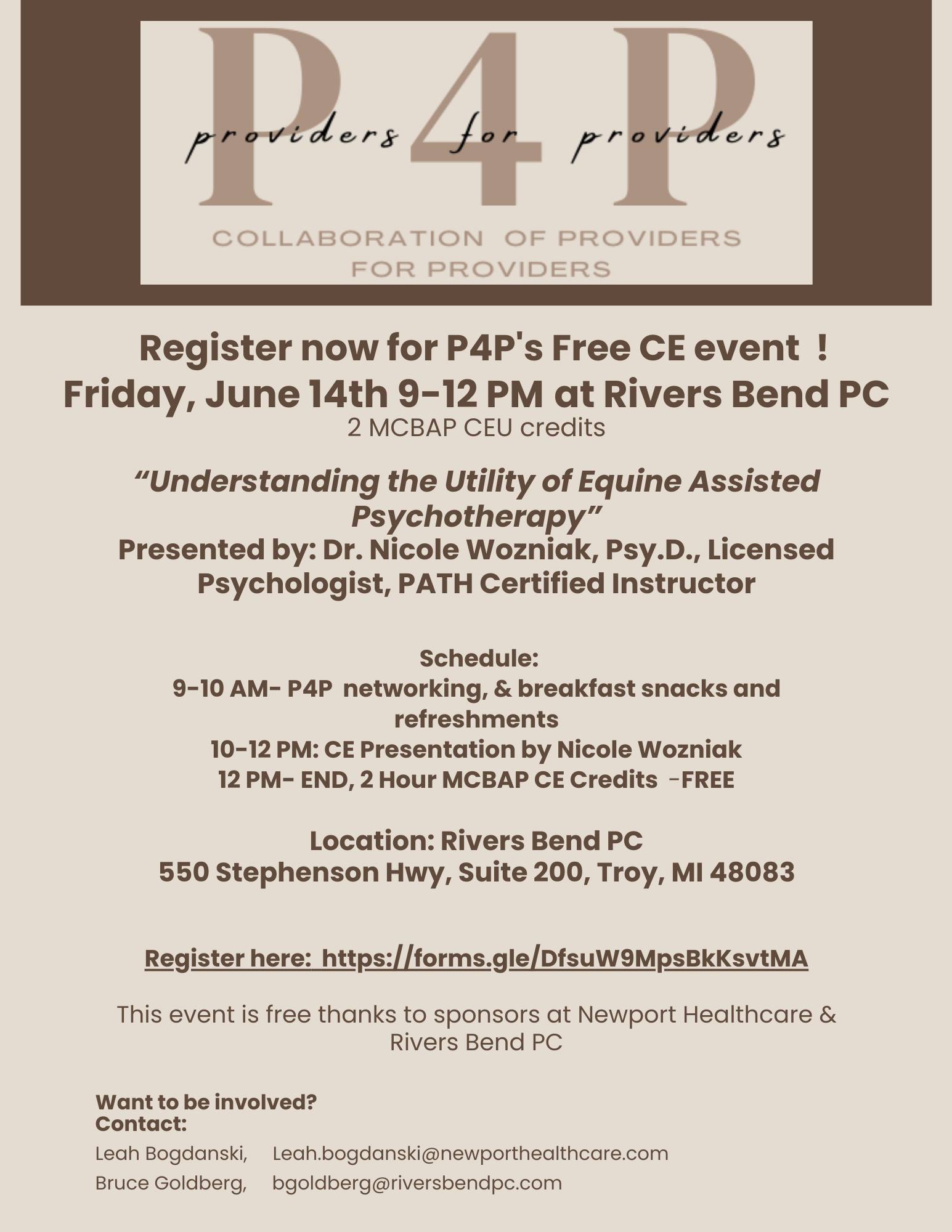 June 14, 2024 - P4P Collaboration of Providers For Providers - River's ...